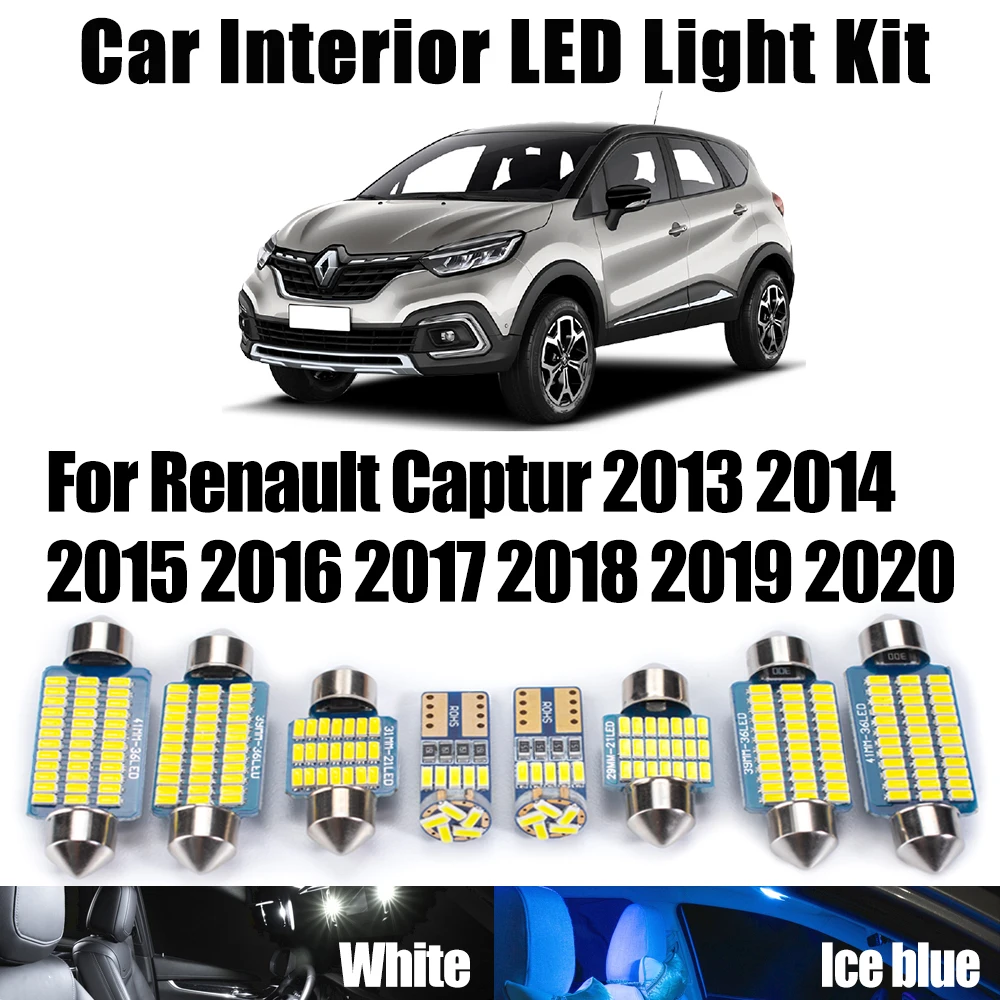 9Pcs Canbus Vehicle Led Interior Map Dome Light Kit For Renault Captur ...