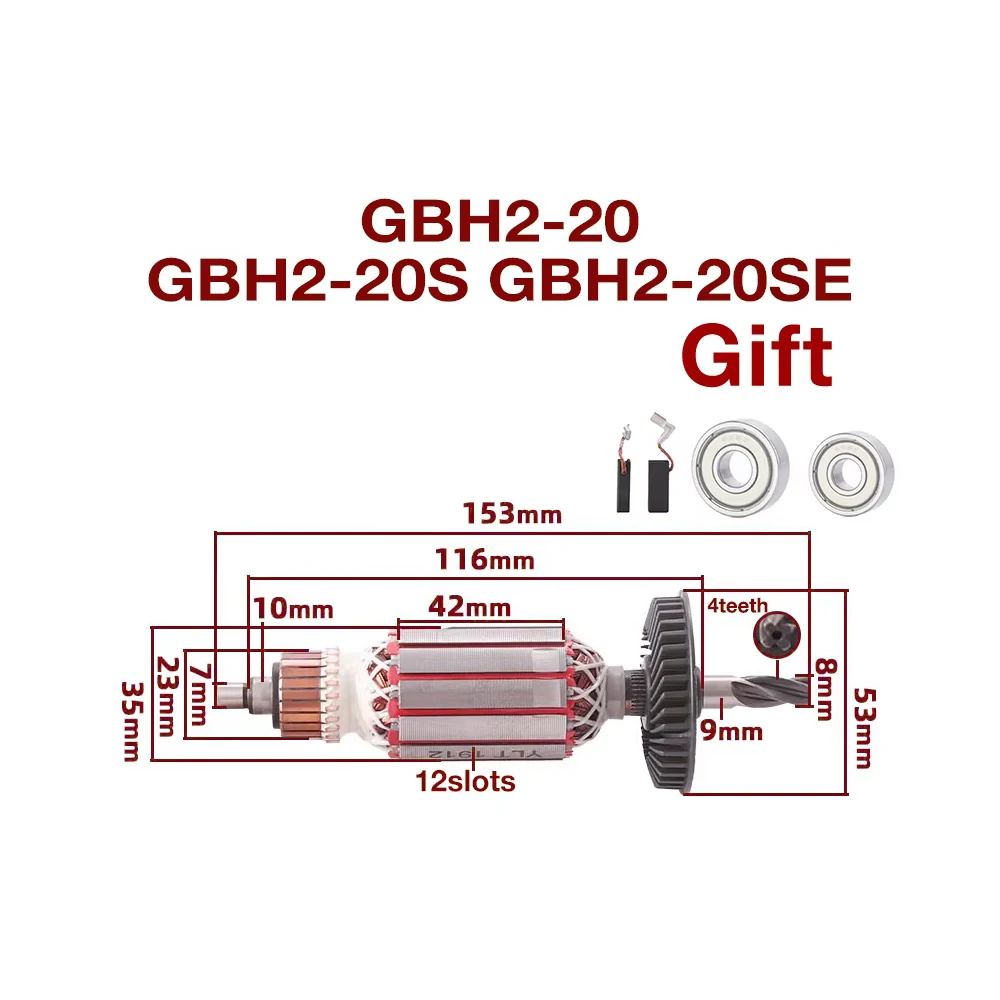 Armature Stator Replacement Partsfor Bosch GBH2-20 GBH2-20S GBH2-20SE ...