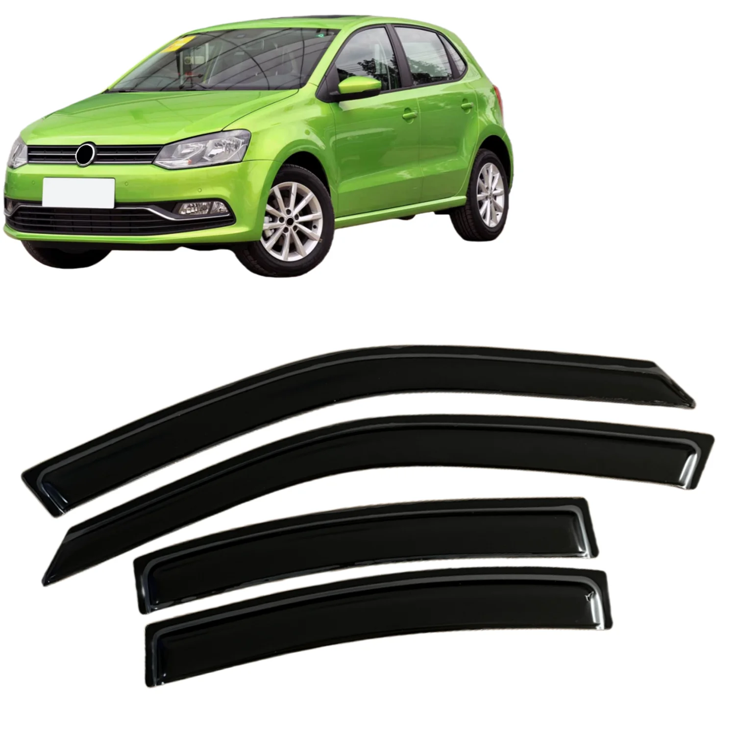 Window Visor for VW POLO 5 2010-2016 Hatchback EURO Wind Deflectors ...