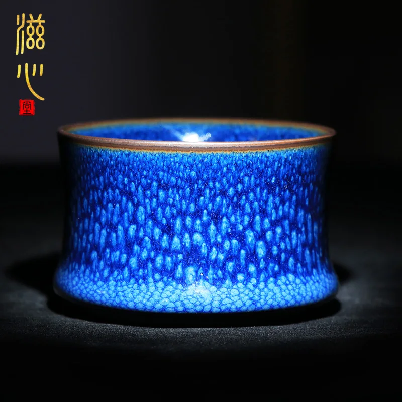 heart-Zhang-Decheng-built-tea-light-cup-pure-manual-blue-partridge-spot ...