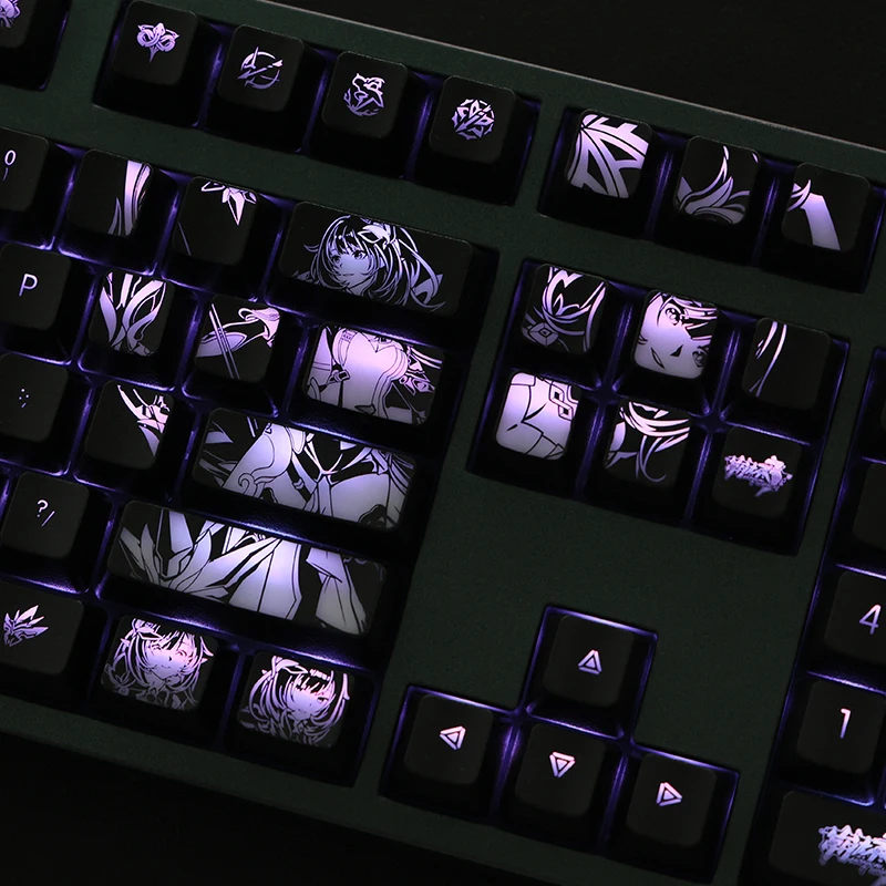 104 Keys/Set Honkai Impact 3 Elysia Gaming Anime Custom Cute Girl Black ...