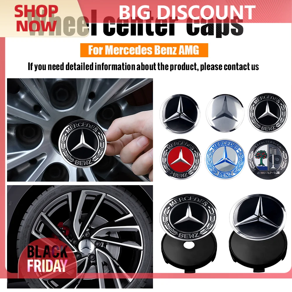 4Pcs-60-63-68mm-Car-Wheel-Center-Hub-Caps-Badge-Cover-For-Mercedes-benz ...