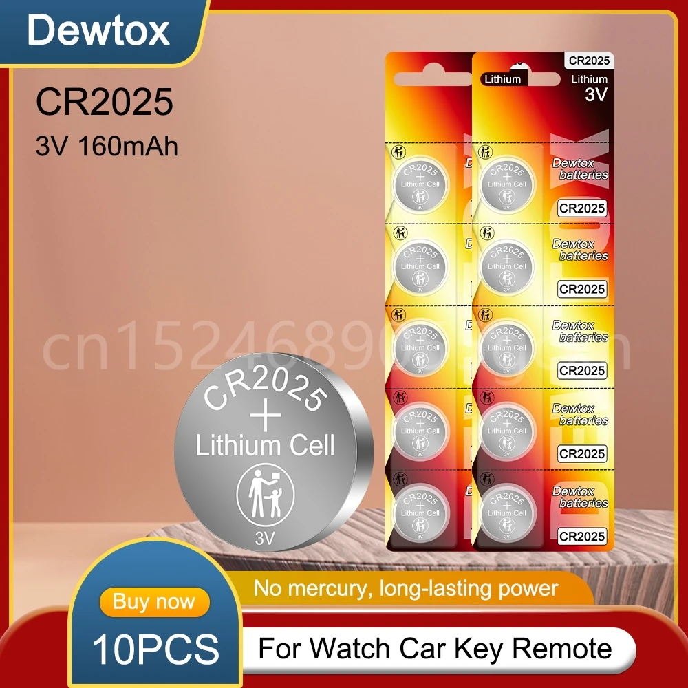 10PCS CR2025 Lithium Batteries button battery 3V for motherboard car ...