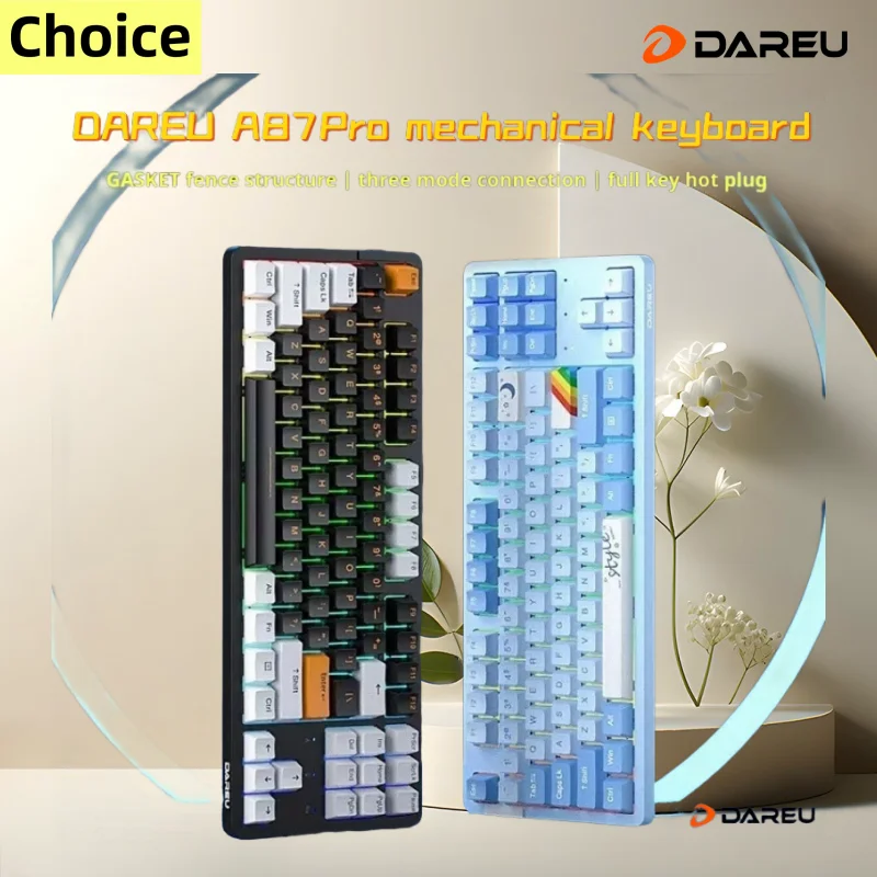 DAREU-A87pro-Mechanical-Keyboard-Three-Mode-Hot-Swap-Dynamic-RGB-Ergonomics-Wireless-Gaming ...