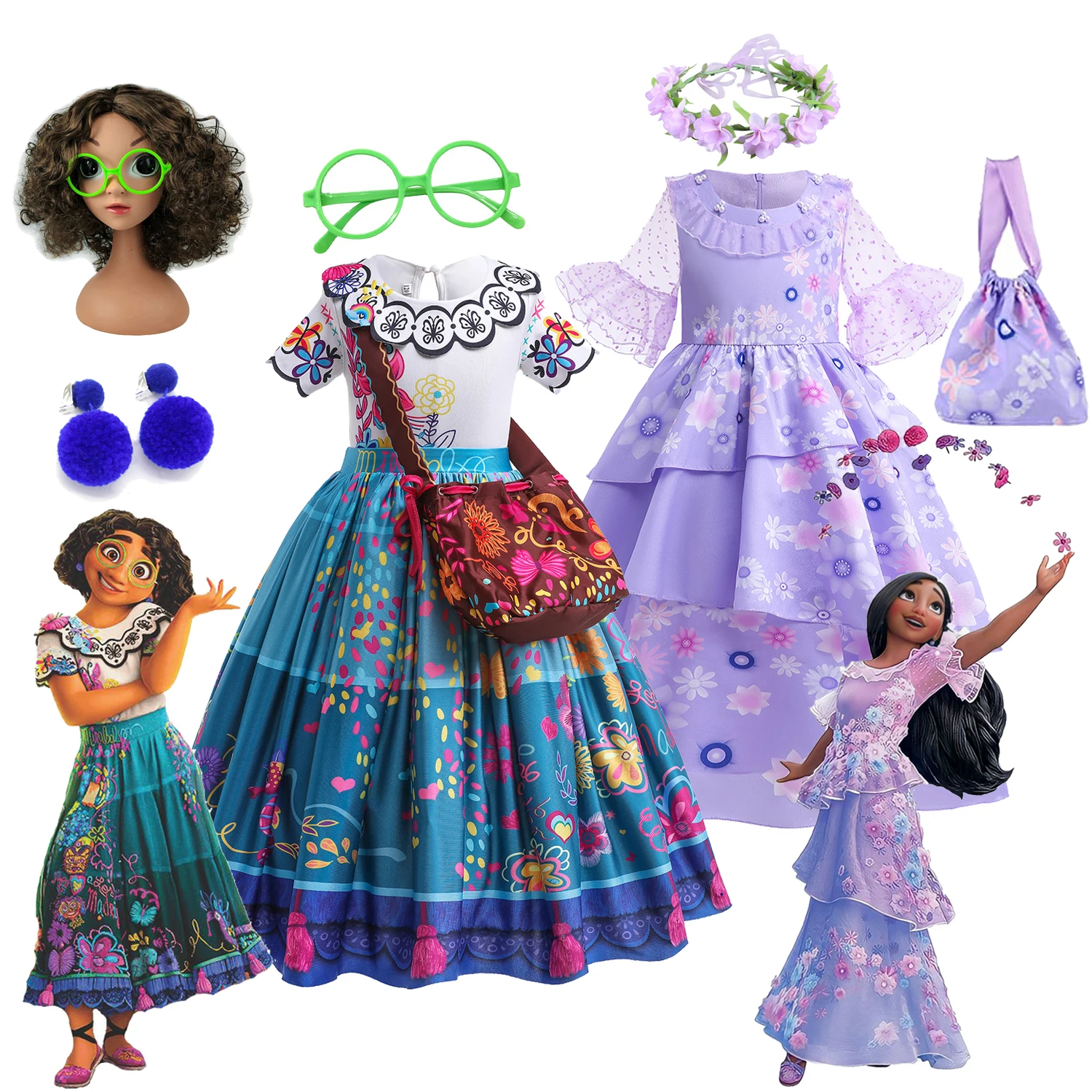 Disney-Princess-Costume-Mirabel-Isabella-Cosplay-Encanto-Clothes-For ...