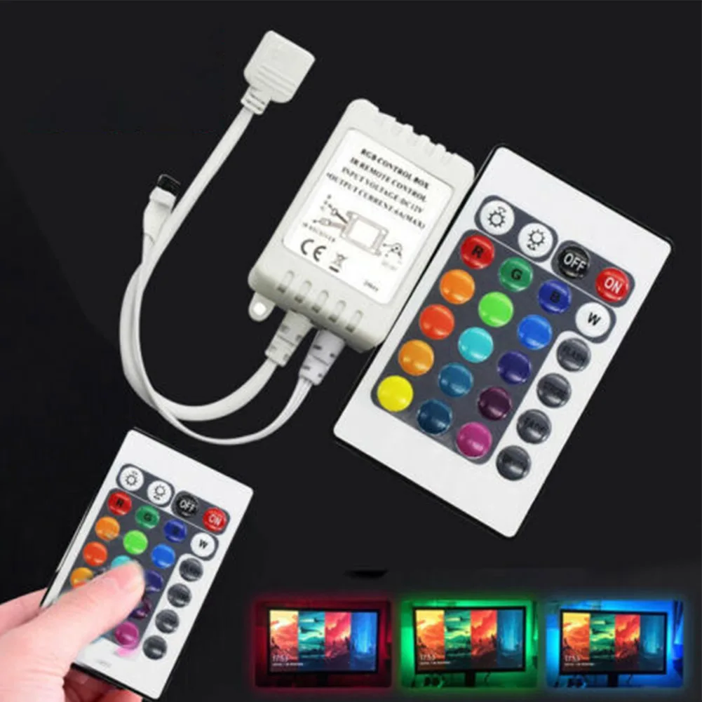 LED-Strip-Light-RGB-Control-Box-And-24-Keys-IR-Remote-Controller-For ...