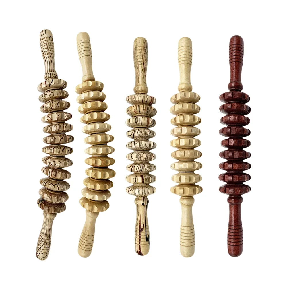 Rodillo-masajeador-de-madera-para-terapia-palo-de-masaje-para-Fascia ...