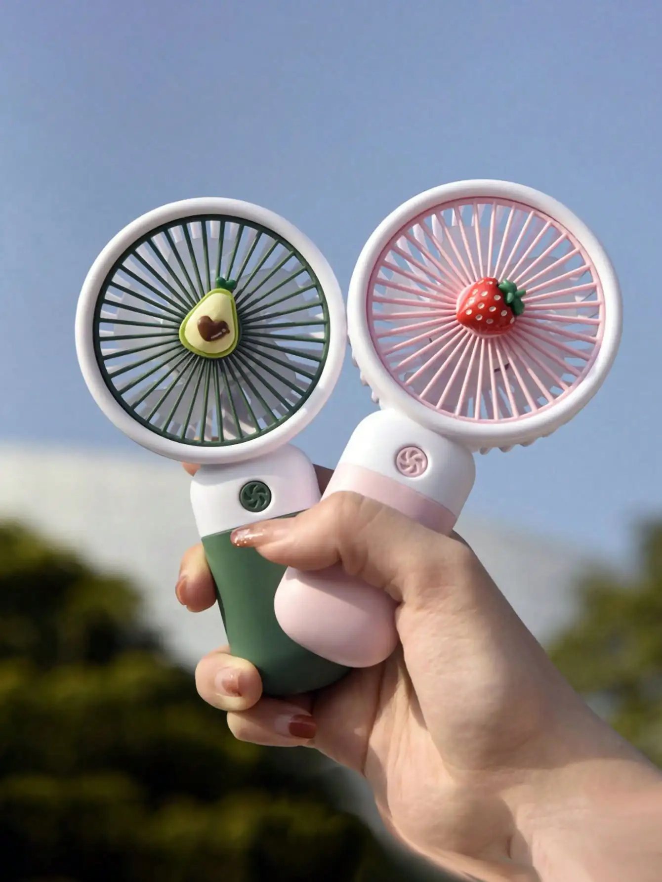 Mobile phone stand Small fan Handheld usb charging mini fruit portable ...