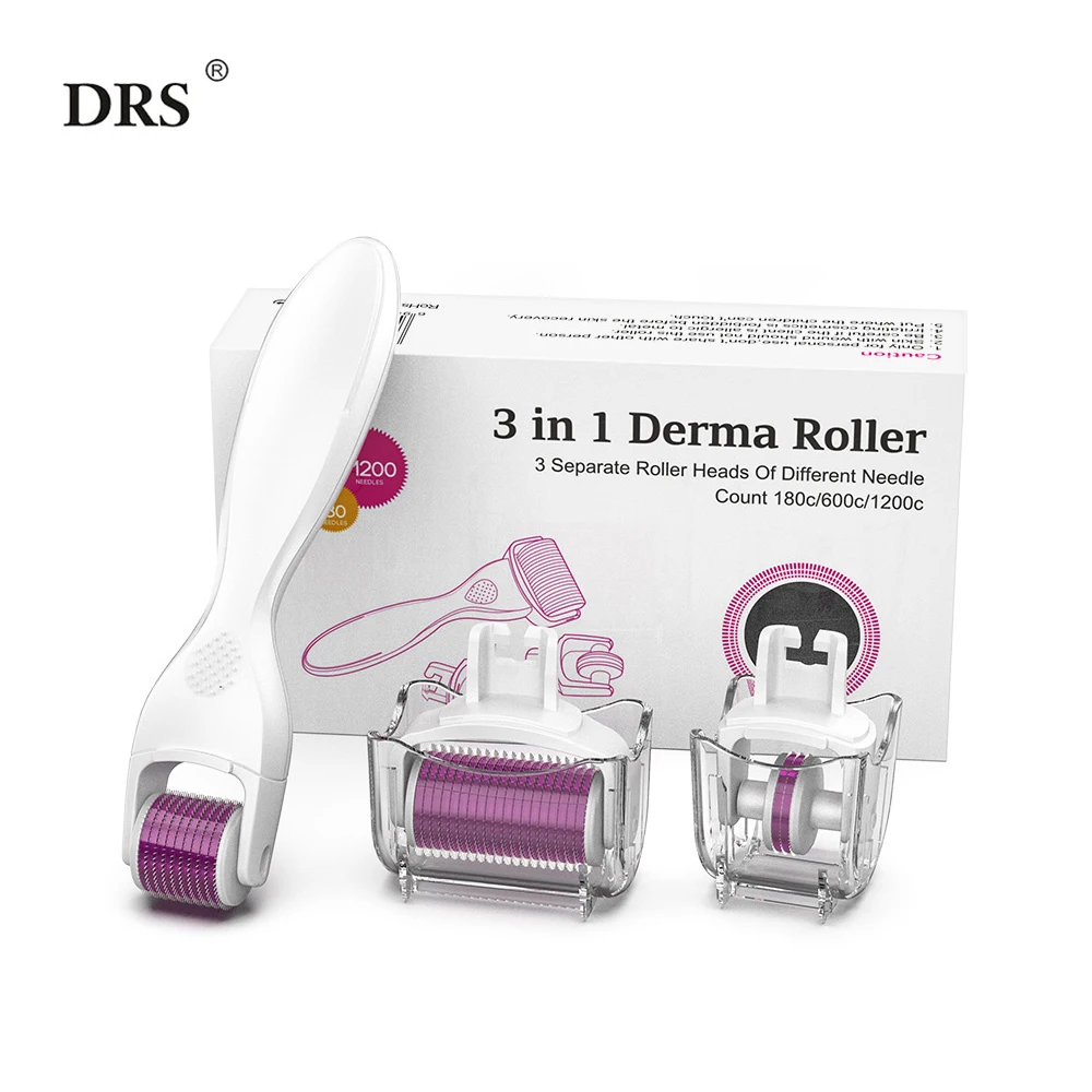 DRS-3-In-1-Microneedling-Derma-Roller-Device-Kits-180-600-1200-Needles ...