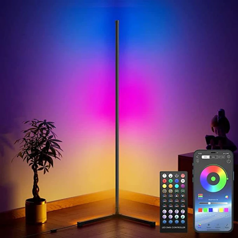 RGB-LED-Floor-Lamp-Indoor-Home-Decoration-Modern-Corner-Floor-Lamp ...