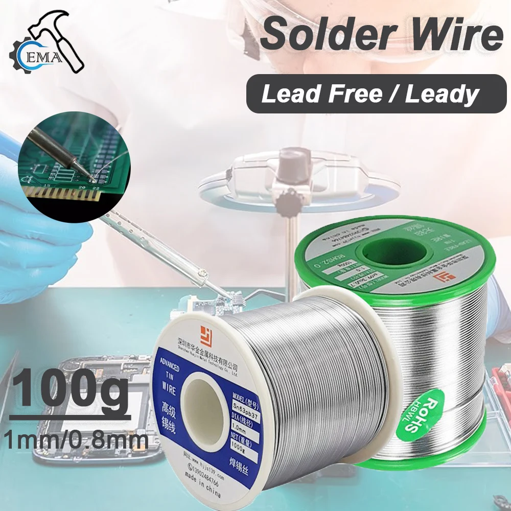 0-8mm-1mm-100g-Solder-Tin-Wire-Eco-friendly-Low-Melting-Point-No-Clean ...