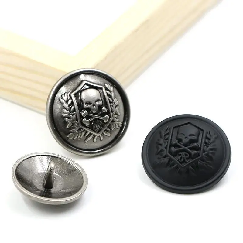 10PCS-Shanked-Round-Skull-Metal-Buttons-DIY-Skull-Coat-Button-For-Men-s ...