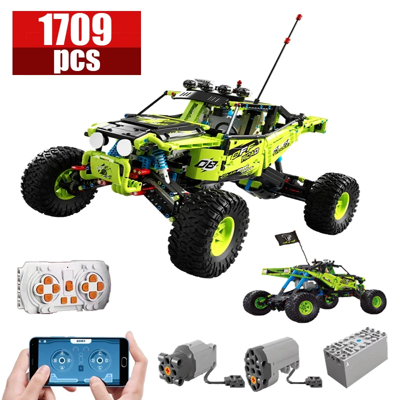 Rc 오프로드 레이싱 카 버기 Moc 빌딩 블록 앱 프로그래밍 크로스 컨트리 원격 제어 차량 트럭 벽돌 장난감 선물