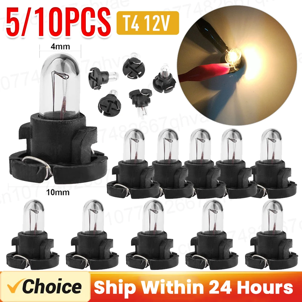 T4 12V 1.2W Car Auto Interior Instrument Light Bulbs Dashboard Lamps ...