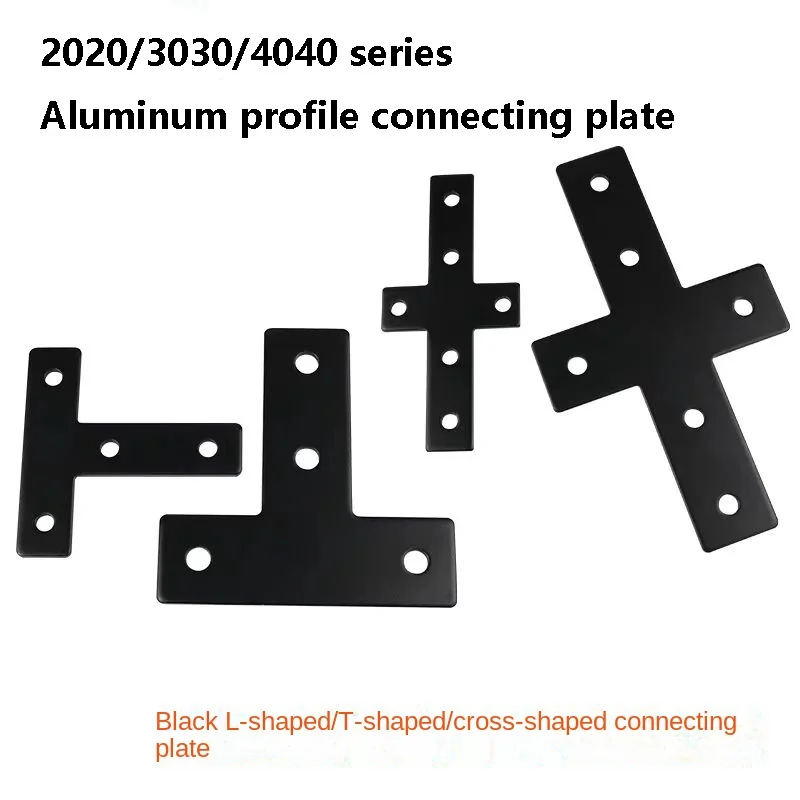 10PC-Black-L-T-Cross-Connection-Plate-Aluminum-Profile-Accessories-20 ...