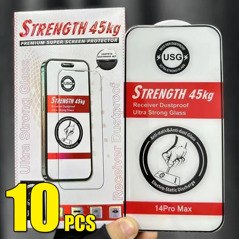 10pcs-Ultra-Strong-Tempered-Glass-Screen-Protector-Strength-45KG-Guard ...