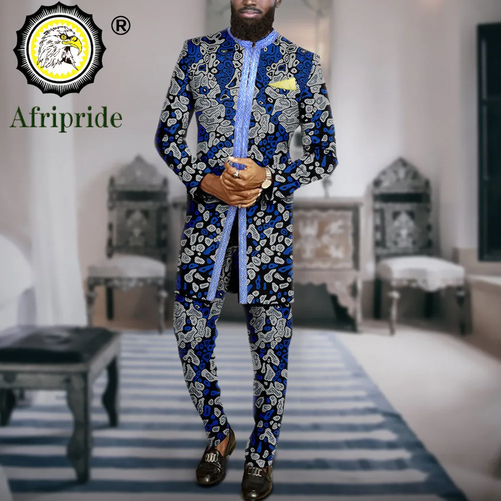 African-Suits-for-Men-Slim-Fit-Embroidery-Print-Blazer-and-Ankara-Pants ...