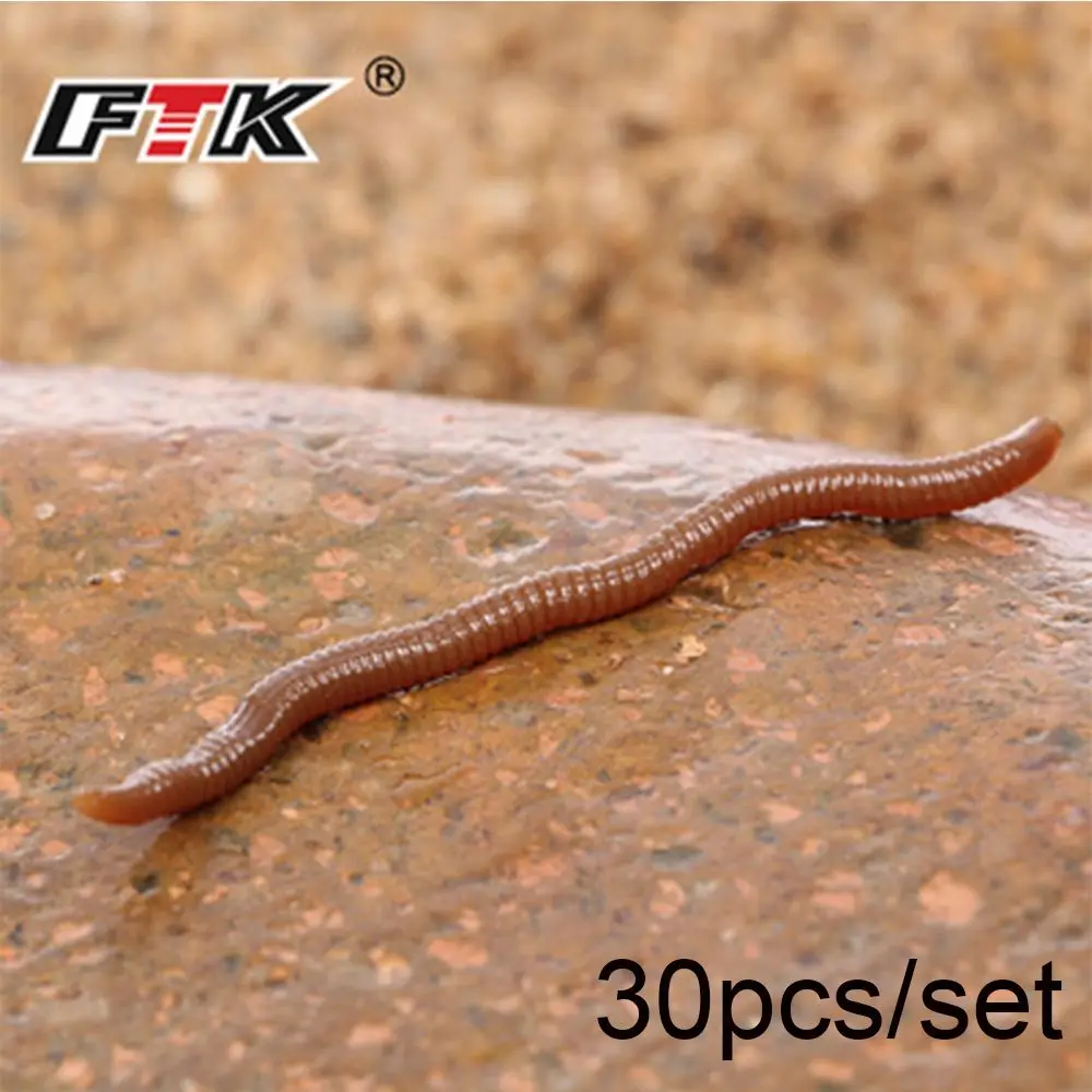 30Pcs-Simulation-Earthworm-Red-Fishing-Worms-Artificial-Fishing-Worms ...