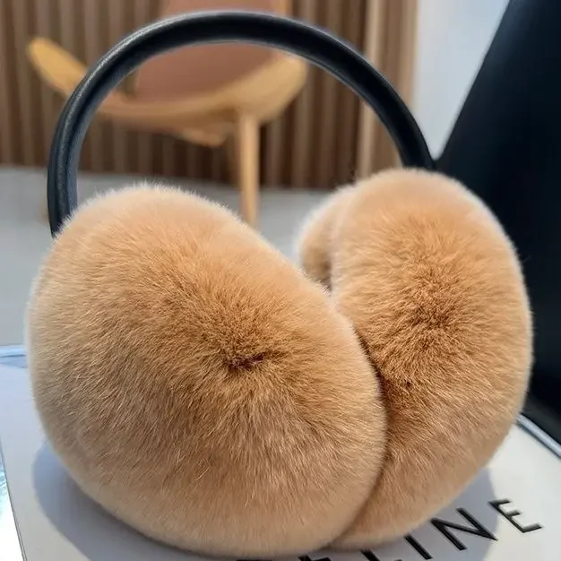 100-Natural-Fur-Ear-Muffs-for-Women-Winter-Fur-Headphones-Soft-Warm ...