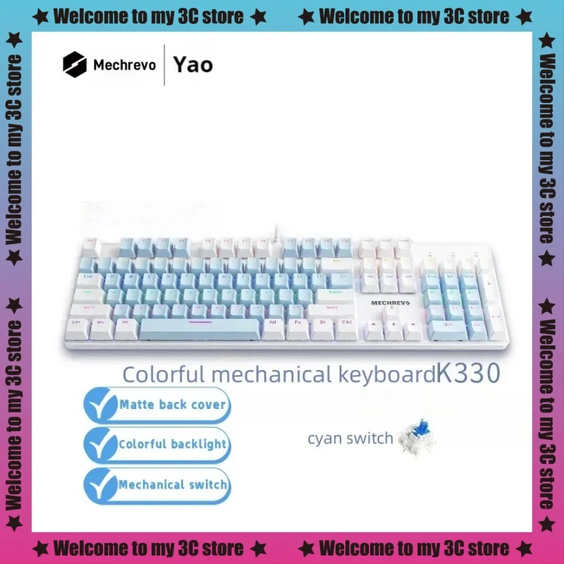Mechrevo-Teclado-mec-nico-K330-con-cable-para-juegos-104-teclas-retroiluminaci-n-de-colores ...