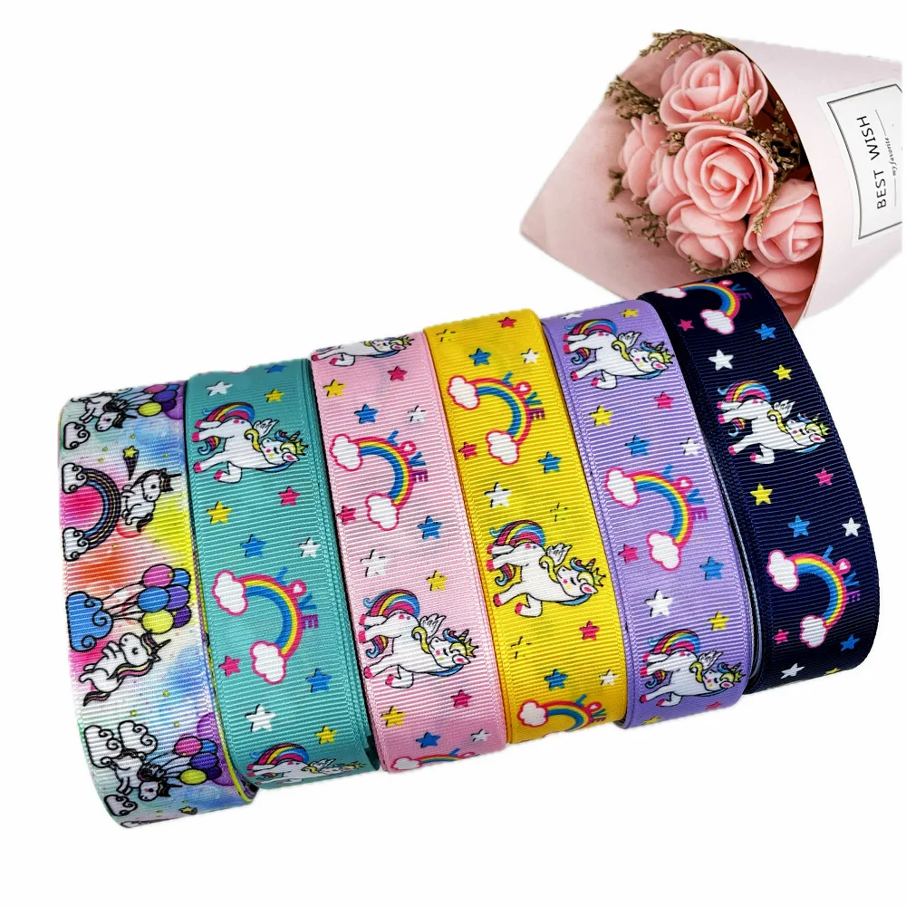 5 Meters Cartoon Printed Grosgrain Ribbon Child DIY Crafts Gifts ...
