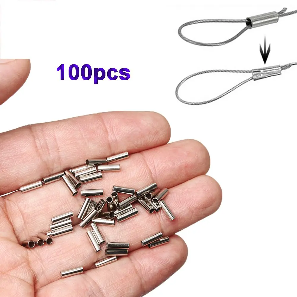 100pcs-Round-Copper-Fishing-Tube-Fishing-Wire-Pipe-Crimp-Sleeves ...