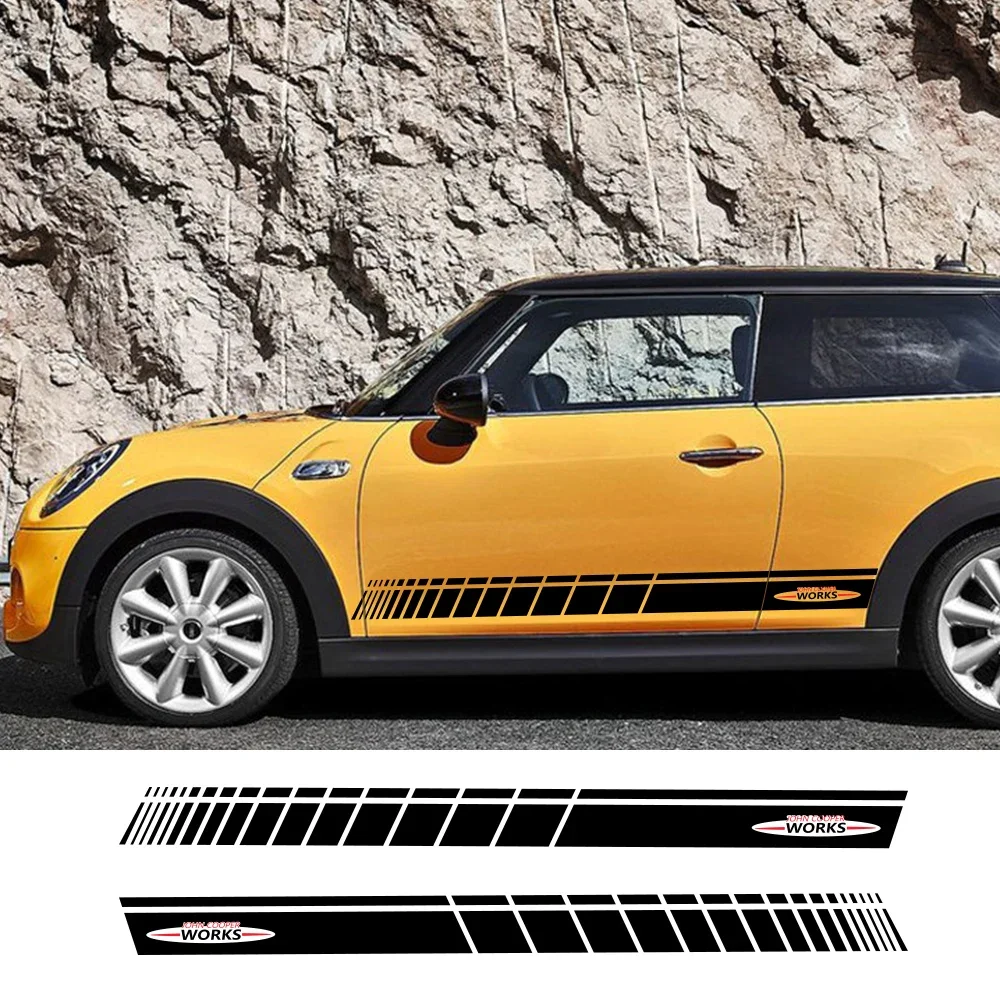 Car-Door-Side-Skirt-Stripes-Stickers-JCW-Decals-Decoration-Accessories ...