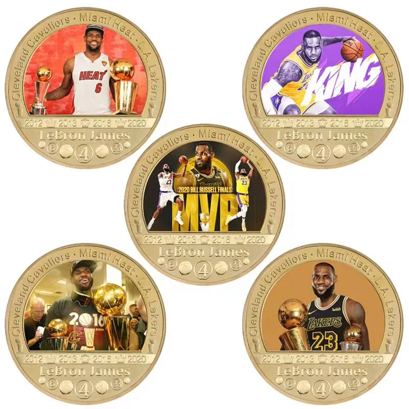 Free-Shipping-LBJ-Commemorative-Medal-Coin-Basketball-Player-Gold-Foil ...
