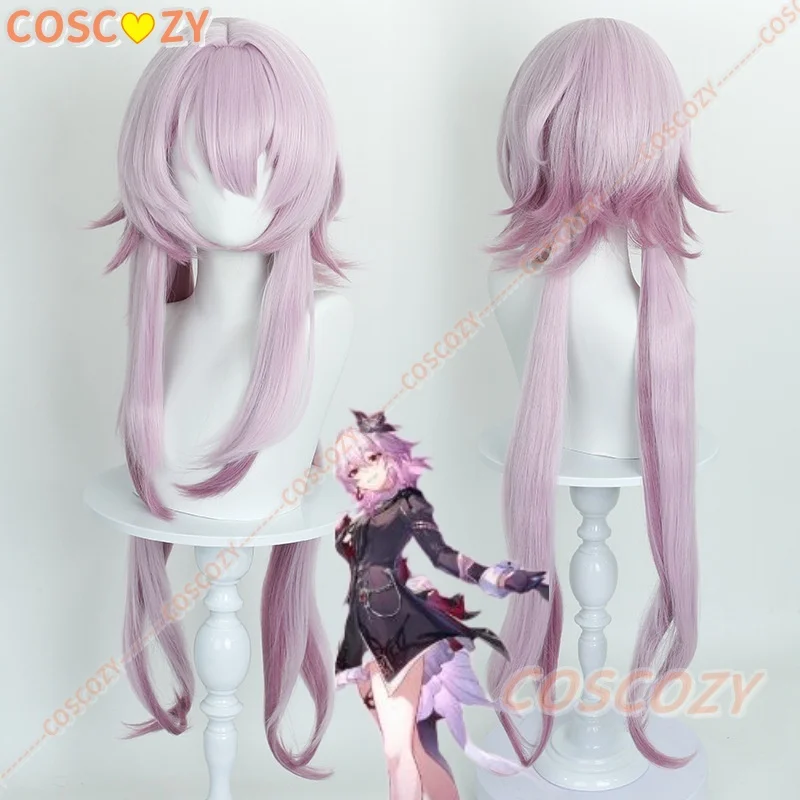 March 7th Evernight Cosplay Wig 100cm Pink Purple Wig Heat Resistant ...