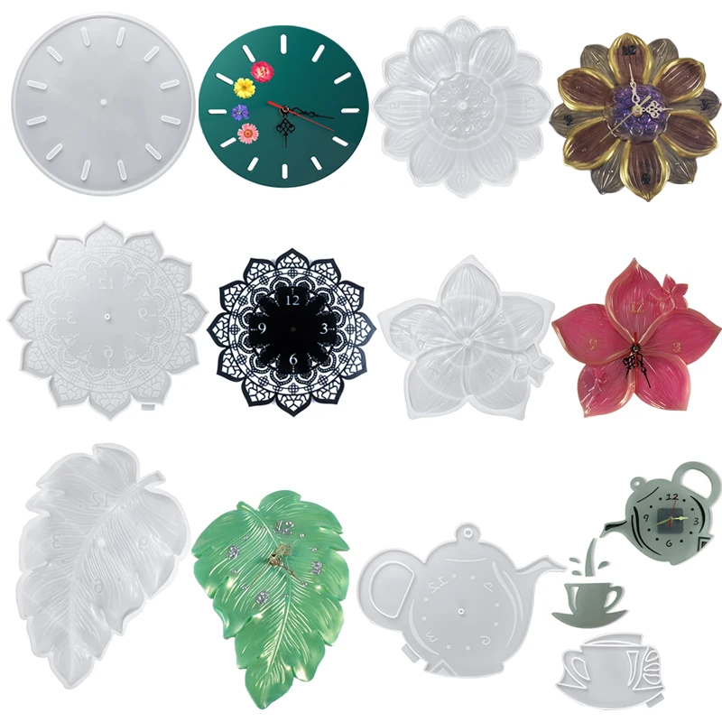 Large-Clock-Resin-Silicone-Mold-DIY-Wall-Clock-Epoxy-Resin-Mold-Arabic ...