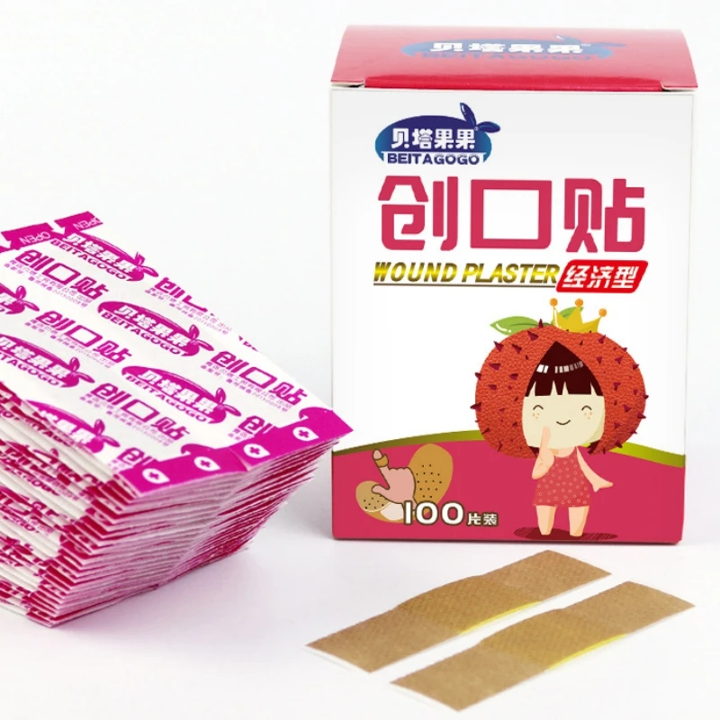 100pcs/set Bandage Emergency First Aid Bandage Plaster Non-woven Fabric ...