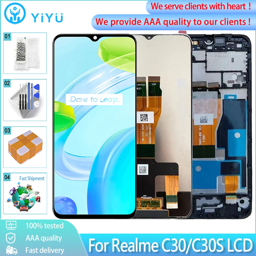 6-5-ORI-For-Realme-C30-RMX3581-RMX3623-LCD-Touch-Screen-With-Frame ...