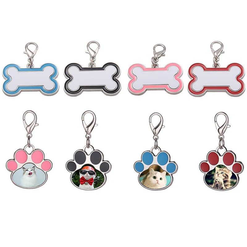 Sublimation Blank Pet Tags Anti-lost Tags Keychain Cute Cat Dog Tag ...