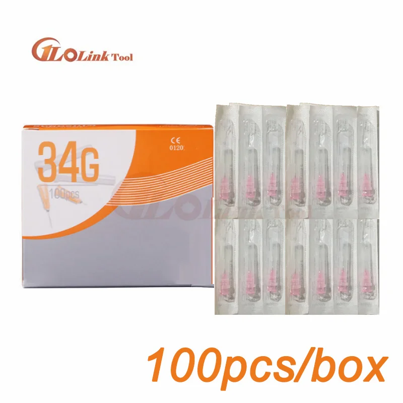 100pcs-box-34G-4mm-2-5mm-Medical-Disposable-Pricking-Needle-Cosmetic-Micro-Water-Light-Needle ...