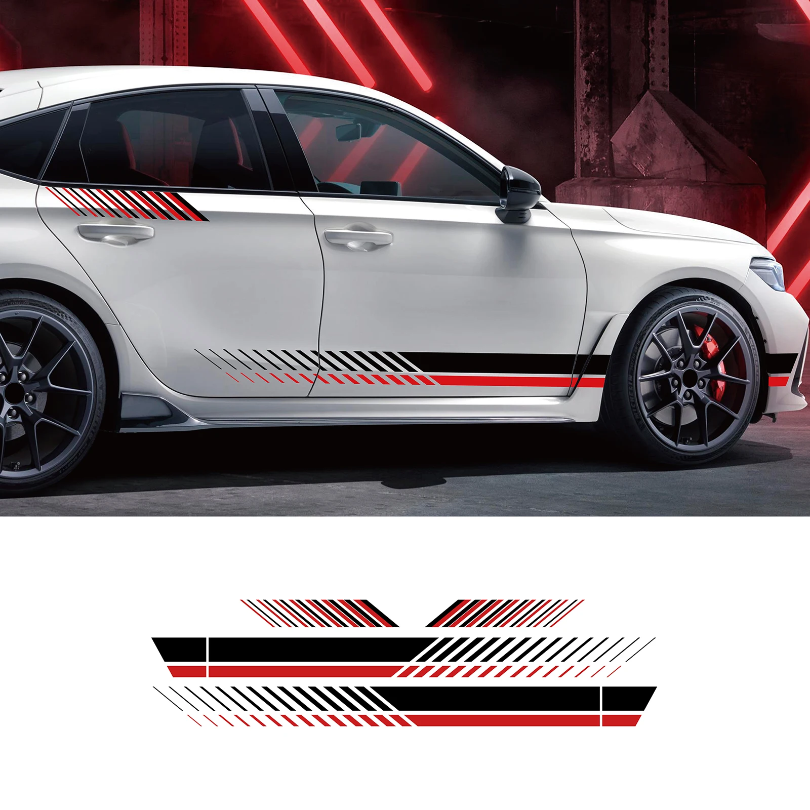 2pcs-Universal-Car-Waist-Lines-Color-Stickers-Auto-Body-Door-Both-Side ...