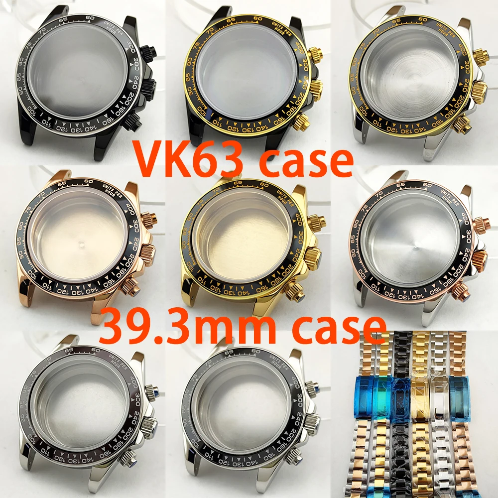 39.3mm VK63 Case With Ceramic/metal Bezel Fits VK63 Quartz Movement ...