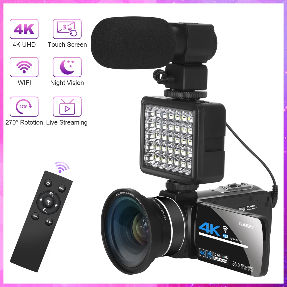 Full 4k Uhd Camcorder Youtube Professional Video Camera Live Streaming ...