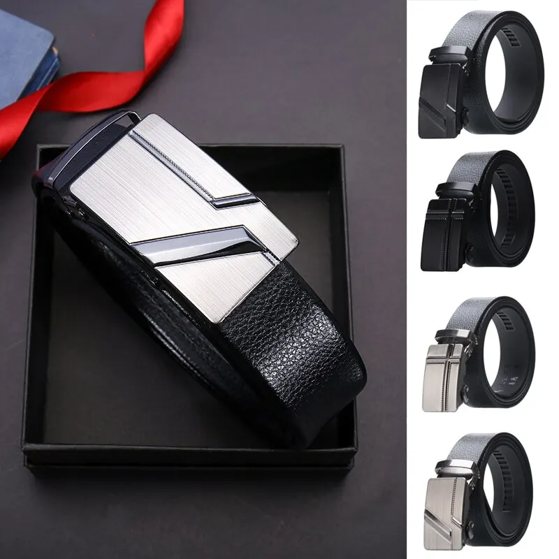 Durable Click Belts for Men Fashion Slid Leather Belt with Automatic ...
