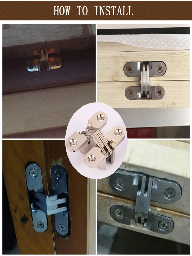 Furniture Hardware Invisible Cross Hinge Stain Finish Concealed Hinges ...