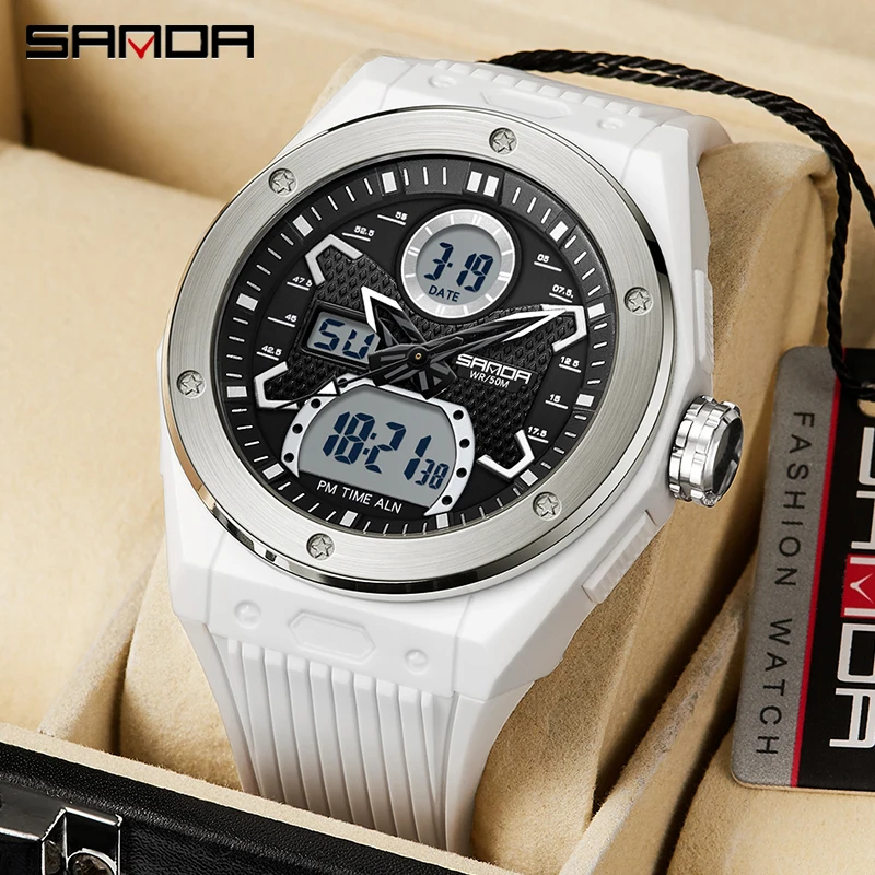 SANDA-Reloj-de-pulsera-Digital-LED-de-cuarzo-para-hombre-cron-grafo ...