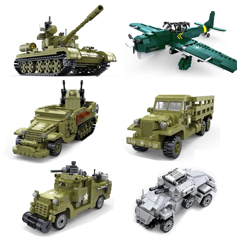 WW2-Military-Building-Blocks-Tank-Sd-kfz-Armored-Vehicle-JU87-Bomber ...