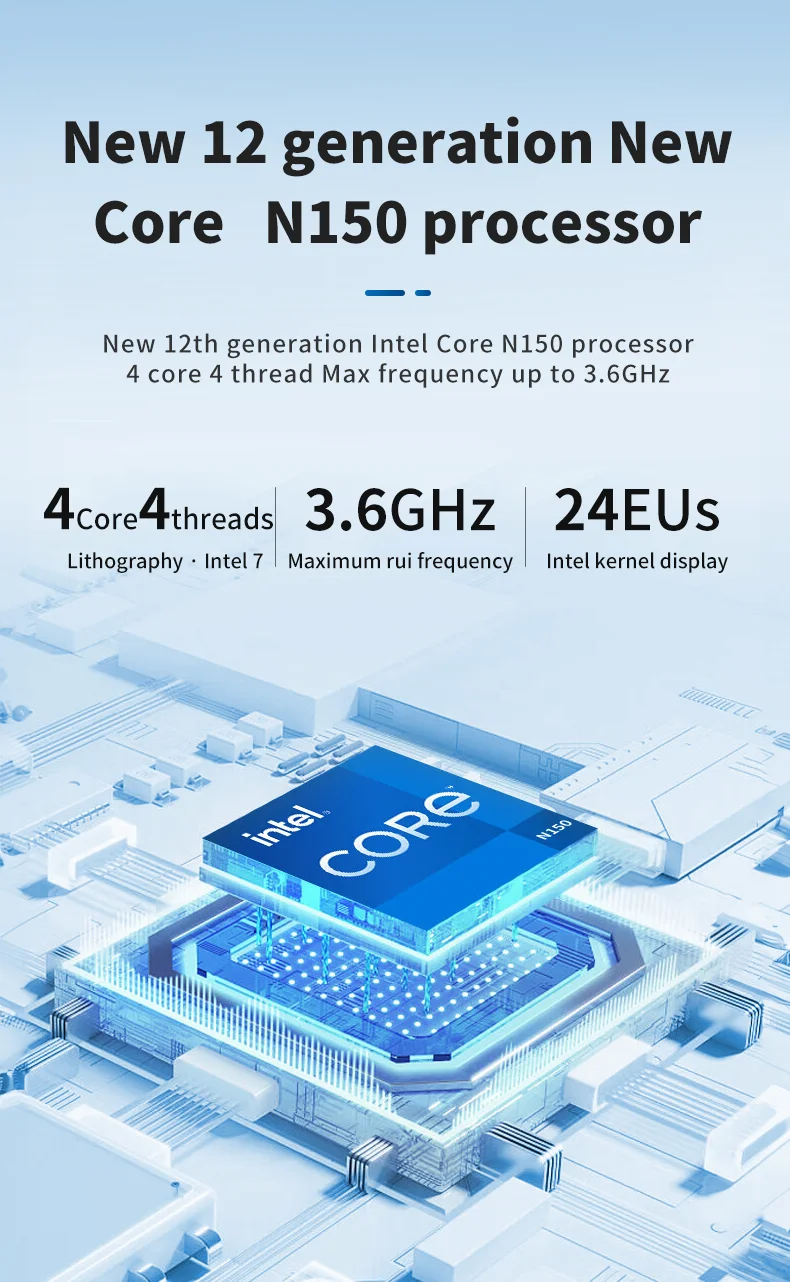 Мини-ПК ZX06 (Intel N150, RAM 12 ГБ, Intel UHD Graphics, Windows 11 Pro ...