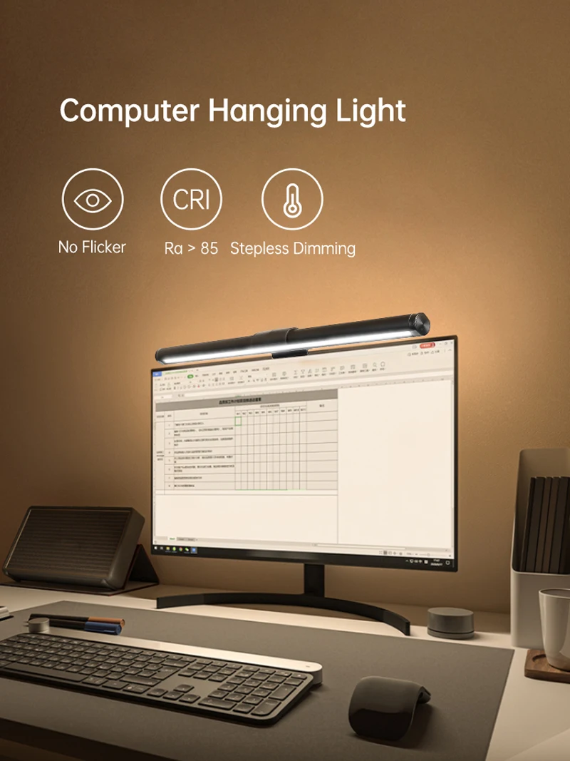 Barre lumineuse de moniteur RVB pour PC Gamer,lampe de table à LED ...