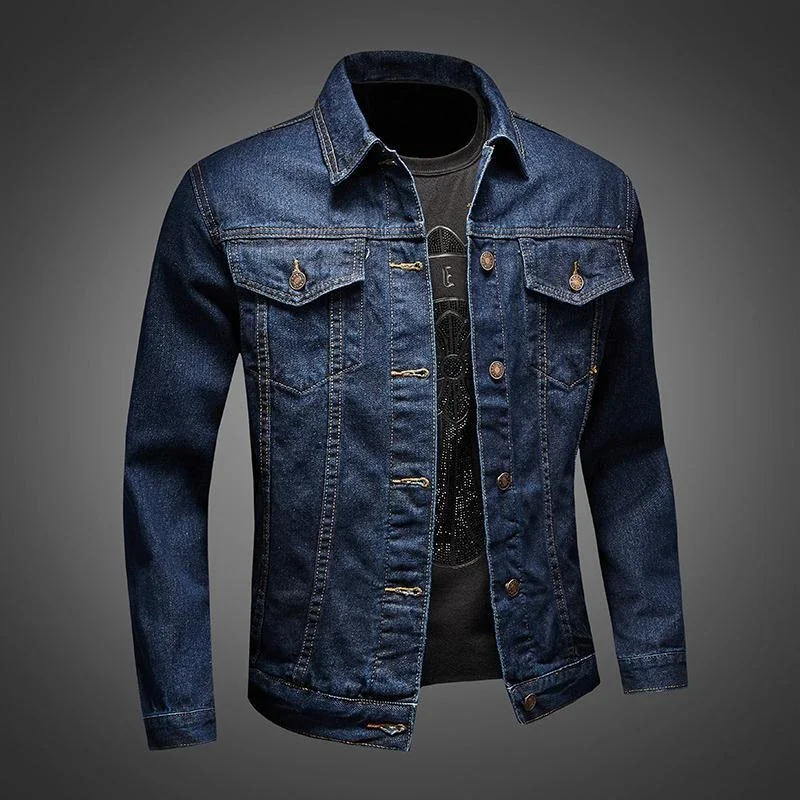 Male-Jean-Coats-Blue-Slim-Fit-Cargo-Men-s-Denim-Jacket-Worn-Branded-in ...