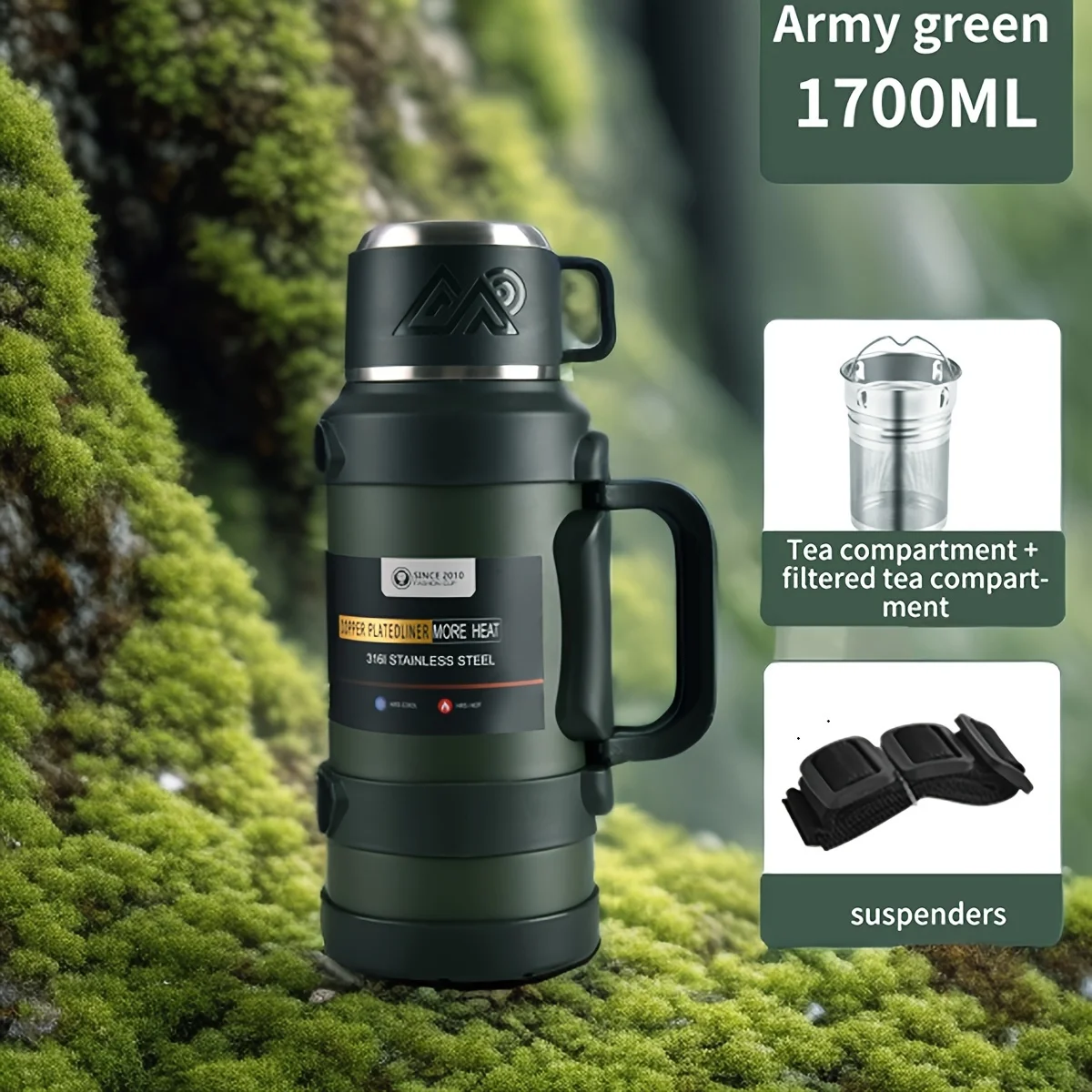 Large Capacity Stainless Steel Insulated Kettle 316 Steel Travel Coffee ...