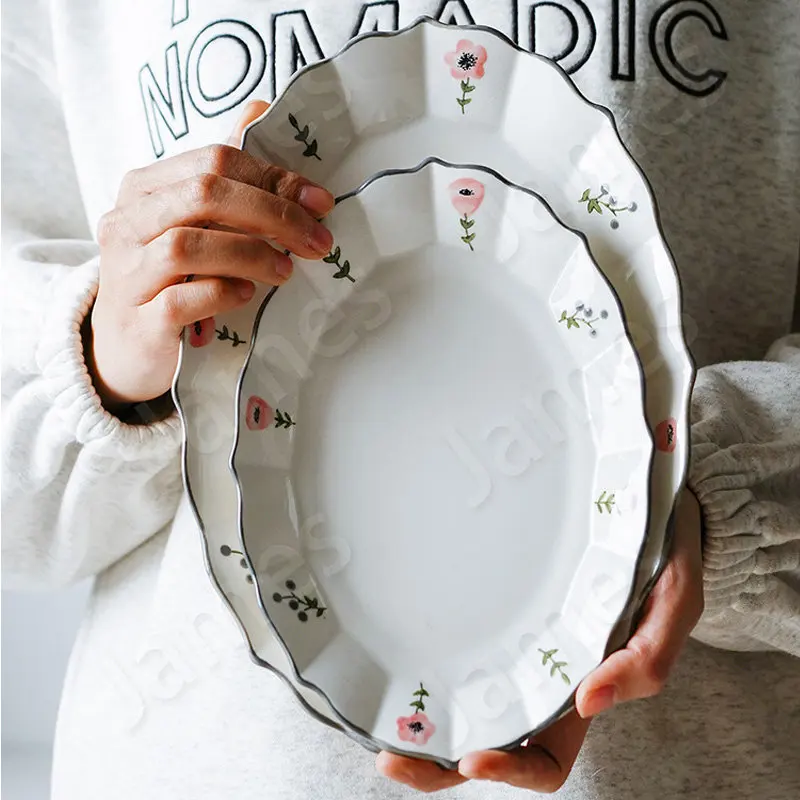 Modern-Simple-Dinner-Plate-Hand-Painted-Creative-Ceramic-Plates-Fruit ...