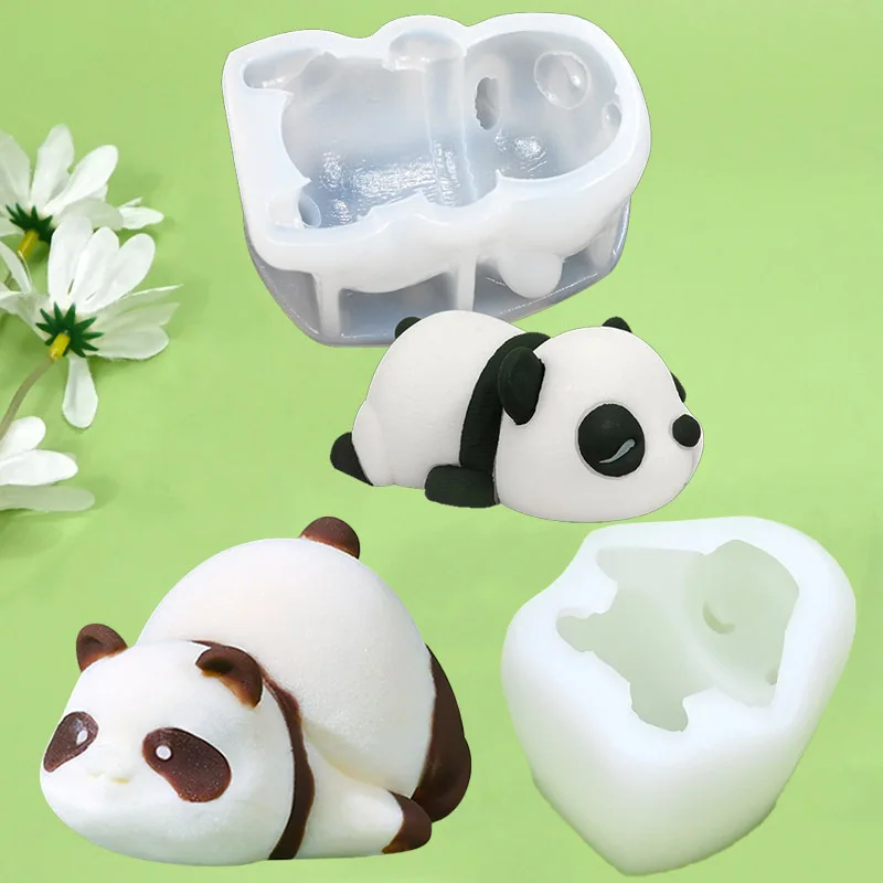 3D Hip Panda Chocolate Silicone Mold Sleepy Panda Mousse Cake Mold ...