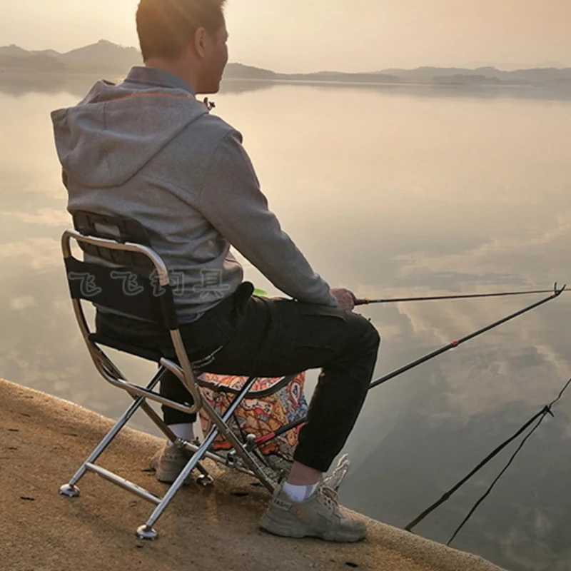 Stainless-Steel-New-Fishing-Chair-Outdoor-Angling-Gear-Foldable-Camping ...