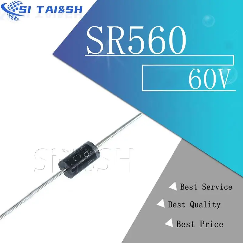 20pcs Sr560 Sb560 5a 60v Schottky Diode Rectifier Diode - Integrated ...