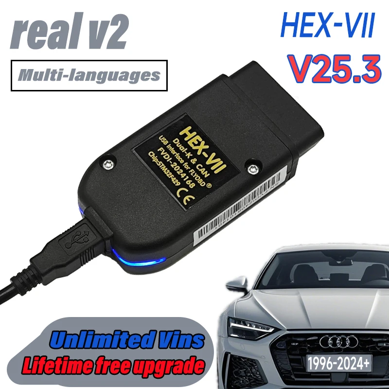 New HEX Real V2 VCDSCAN Unlimited VINs Auto Scan com Diagnostic Tools ...